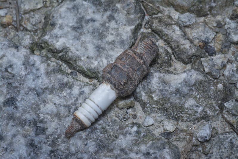 Image of an Old Rusty Spark Plug Stock Photo - Image of object, motor ...