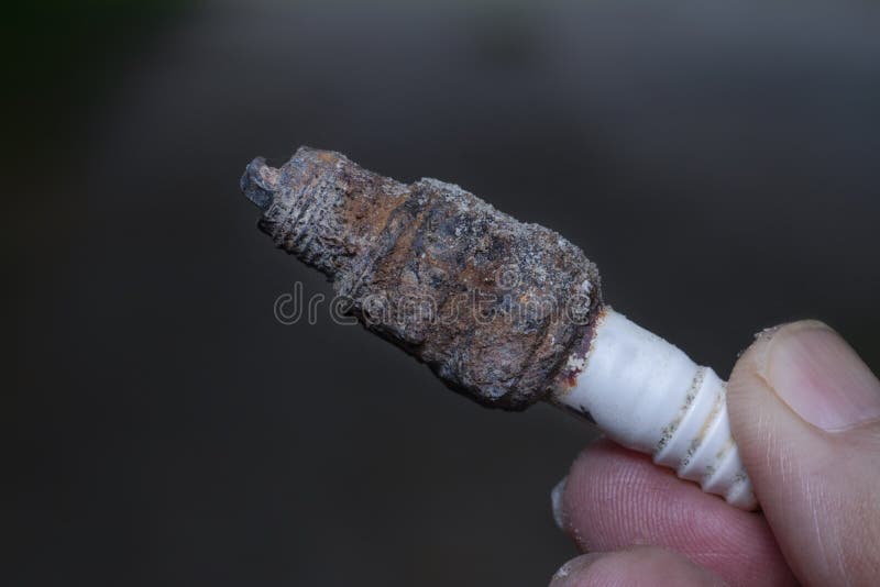 Image of an Old Rusty Spark Plug Stock Photo - Image of electric, fuel ...
