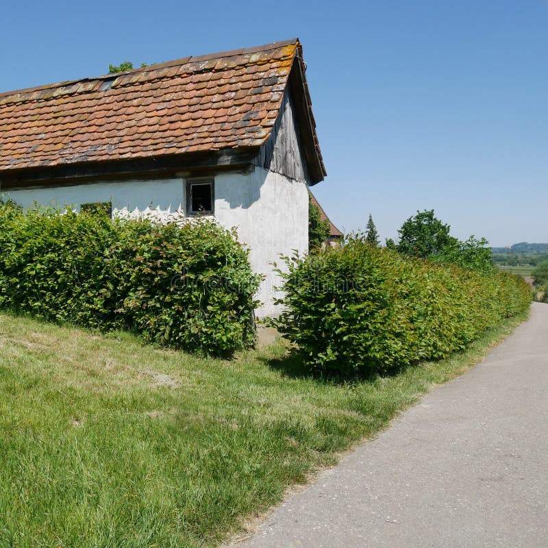 Old small hut stock photo. Image of space, walls, blue - 221557634