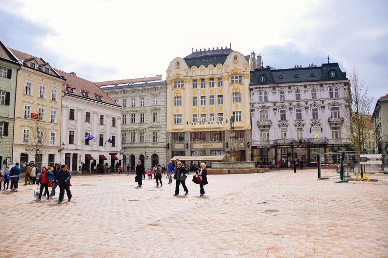The Old Town, Main Square in Bratislava, Slovakia. Editorial Photo ...