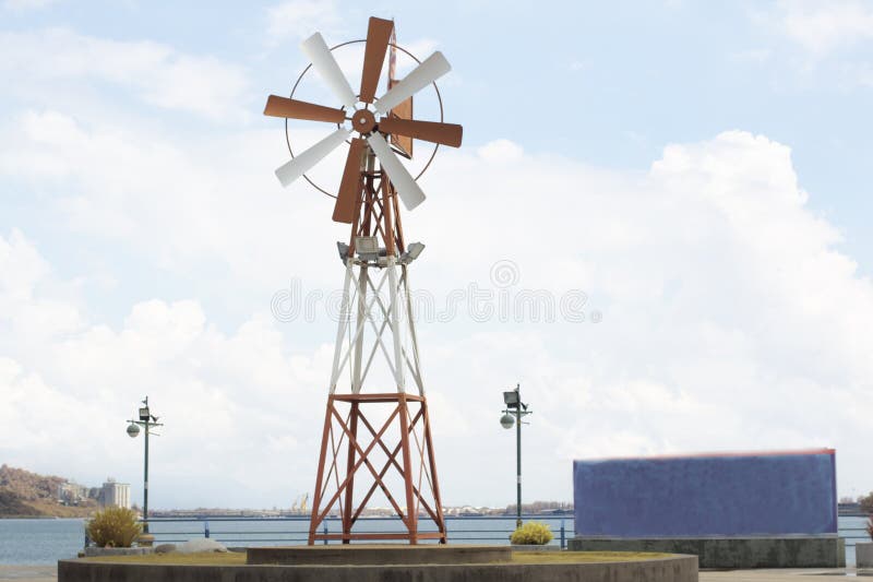 Image of an Old Vintage Metal Windmill. Stock Image - Image of retro ...
