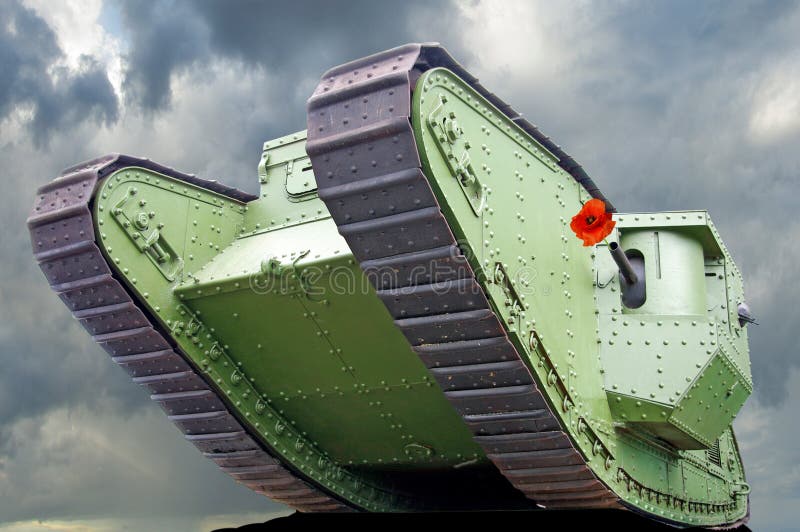 Image of One Old Tank Close-up Stock Photo - Image of guard, flower ...