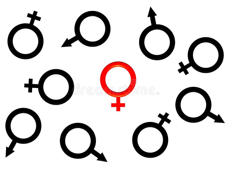 Image of One Red Female Symbol. Stock Illustration - Illustration of ...
