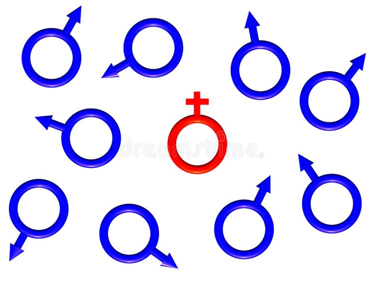 The Image of One Red Female Symbol. Stock Illustration - Illustration ...