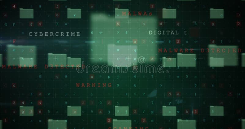 Image of Online Security Warning Data Processing on Dark Background ...