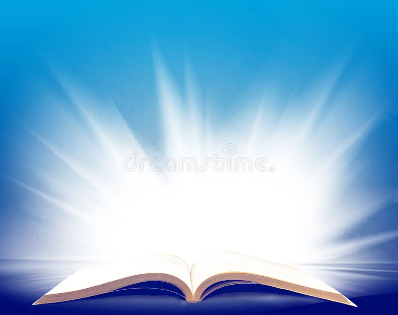Image of Open Book with a Beautiful Light Closeup Stock Image - Image ...