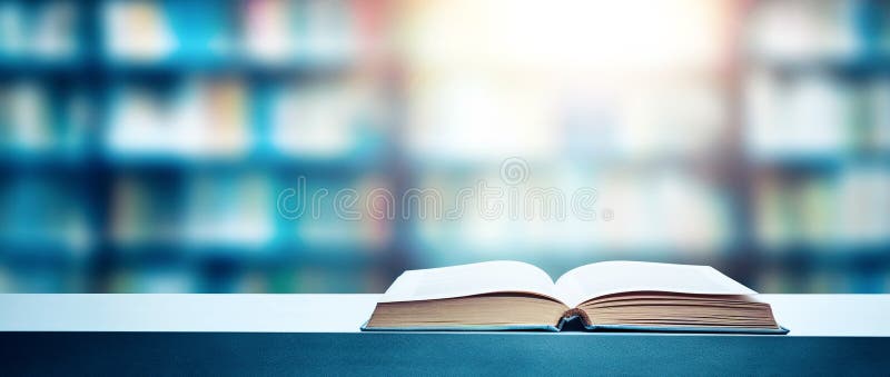 An Image of an Open Book Lying on a Table Stock Illustration ...
