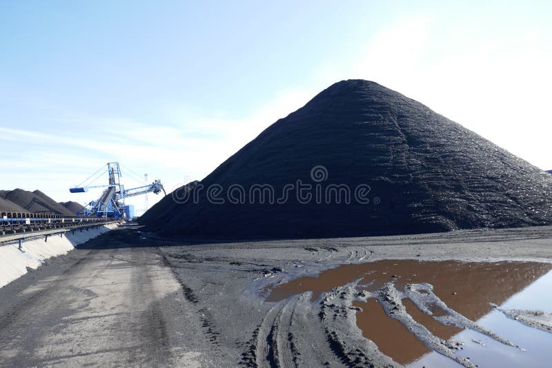 Image of an Open Storage Coal Warehouse in the Port`s Coal Terminal. a ...