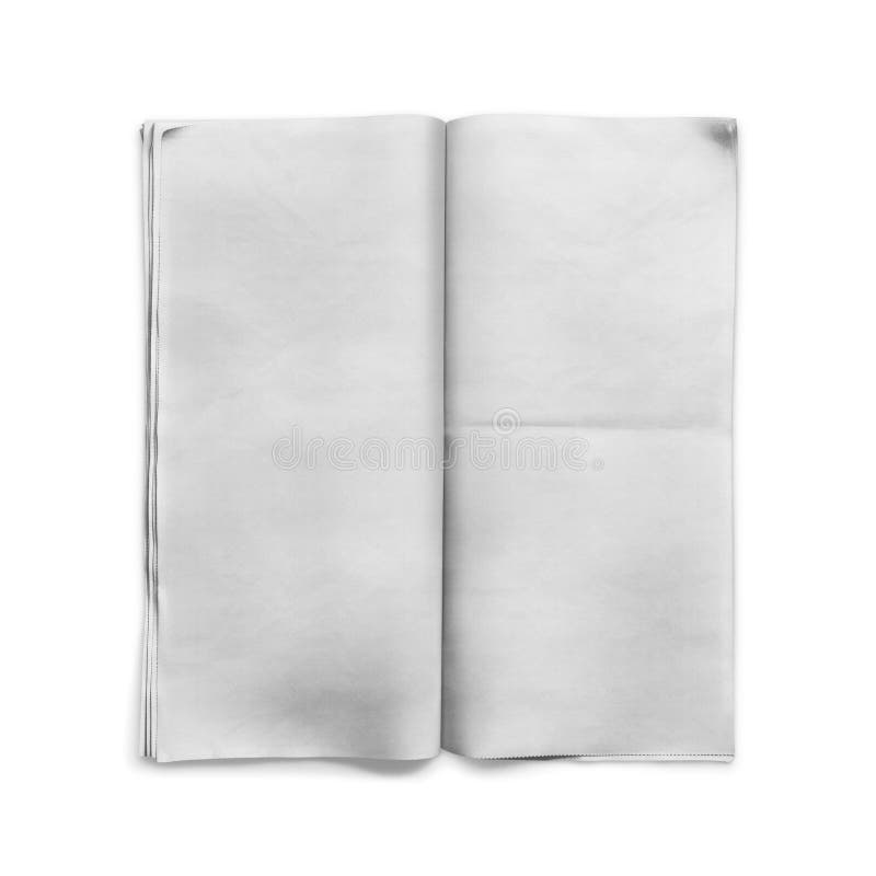 An Image of a Opened Blank Newspaper Isolated on a White Background ...
