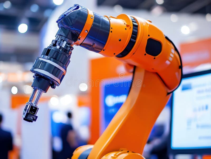 Image of an Orange and Black Robotic Arm, Demonstrating Flexibility for ...