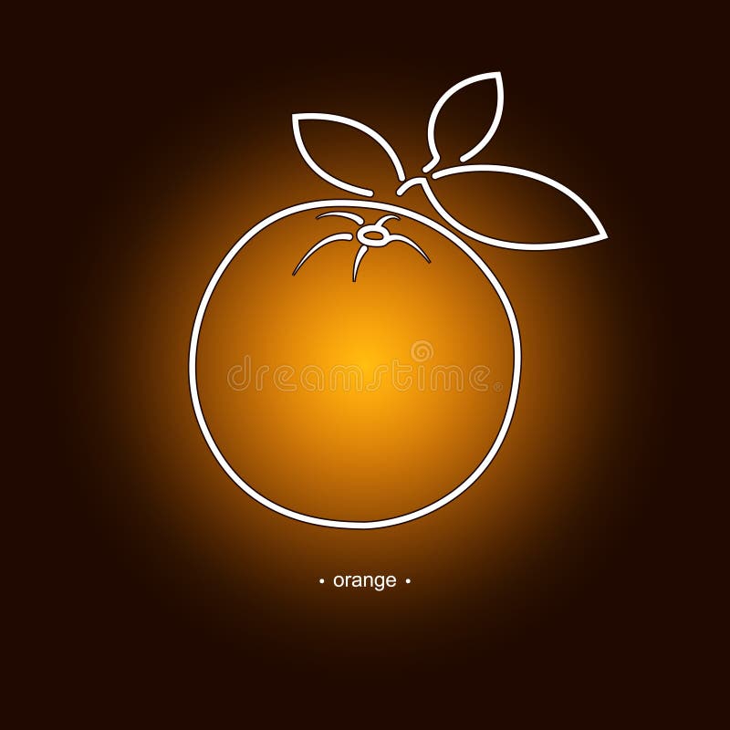 Image Orange in the Contours Stock Vector - Illustration of citrus ...
