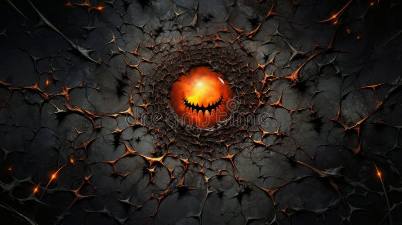 An Image of an Orange Eye Surrounded by Flames Stock Illustration ...