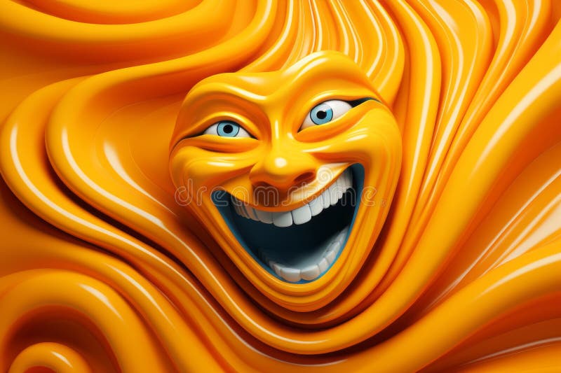 An Image of an Orange Face with a Smile on it Stock Illustration ...
