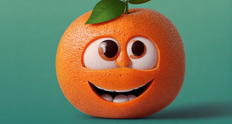 A Orange with a Smiling Face. Stock Illustration - Illustration of ...