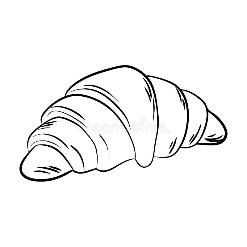 Croissant Outline Vector Illustration for Bakery and CafÃ© Design ...