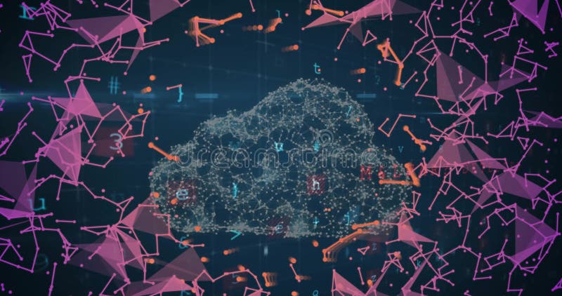 Image of Padlock Icon and Data Processing with Network of Connections ...
