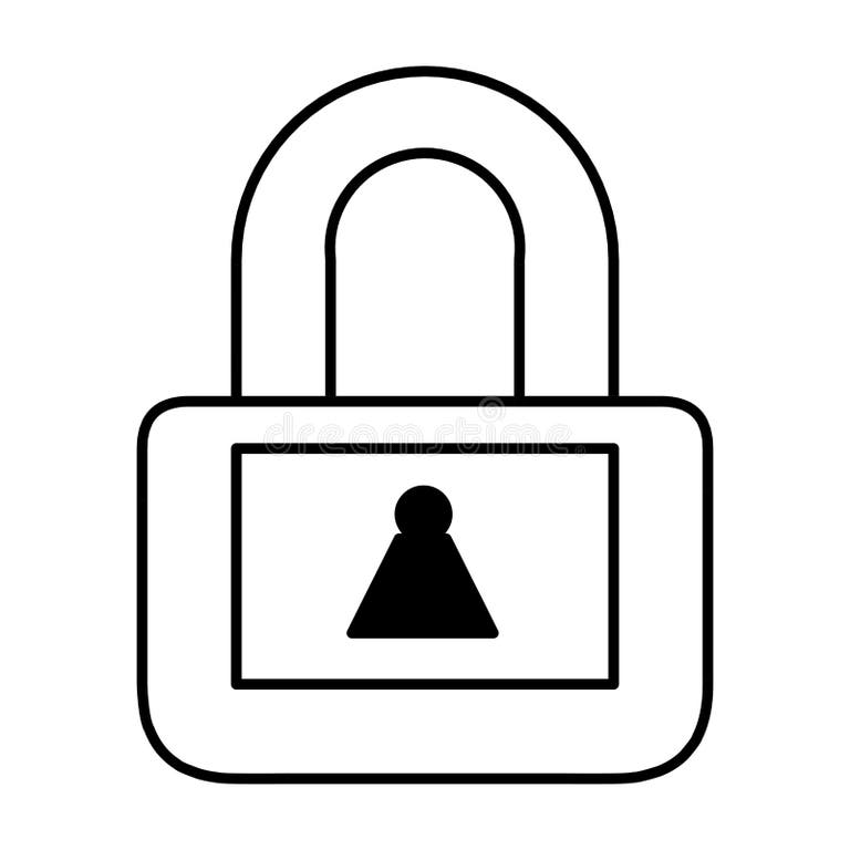 Image of a Padlock Icon for Securing Stock Illustration - Illustration ...
