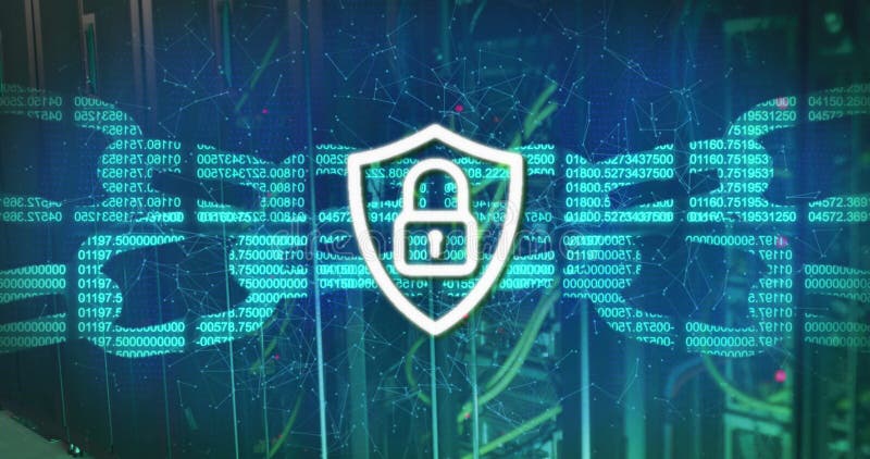 Image of Padlock Over Server Room Stock Illustration - Illustration of ...