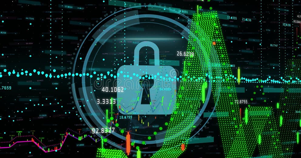 Image of Padlock and Scope Scanning Over Data Processing Stock Photo - Image of encryption ...