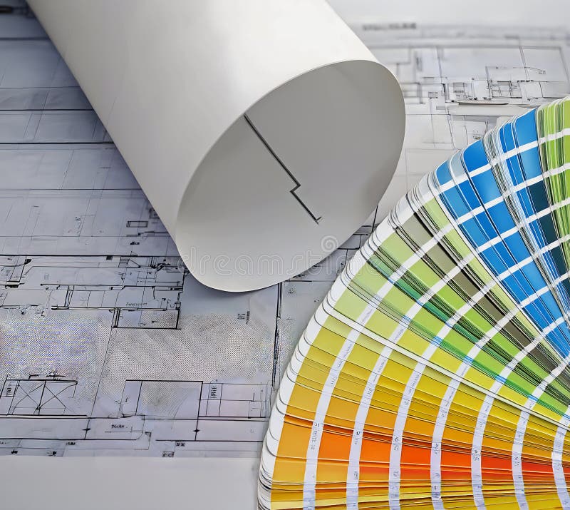 Paint Color Palette on Plane Stock Illustration - Illustration of tones ...