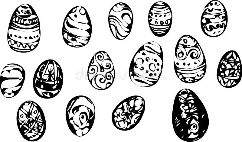 Image Painted Easter Eggs of Different Patterns Stock Vector ...