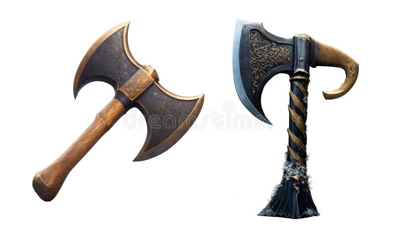 An Image of a Pair of Axs with a Sheath Stock Image - Image of texture ...