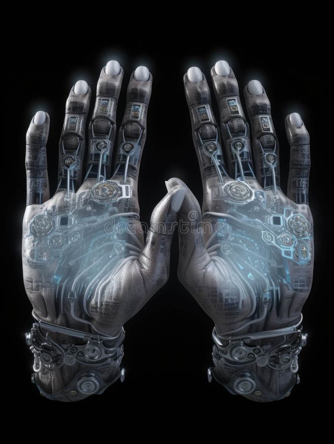 An Image of a Pair of Cyborg Hands Engaged in a Cipher Representing the ...