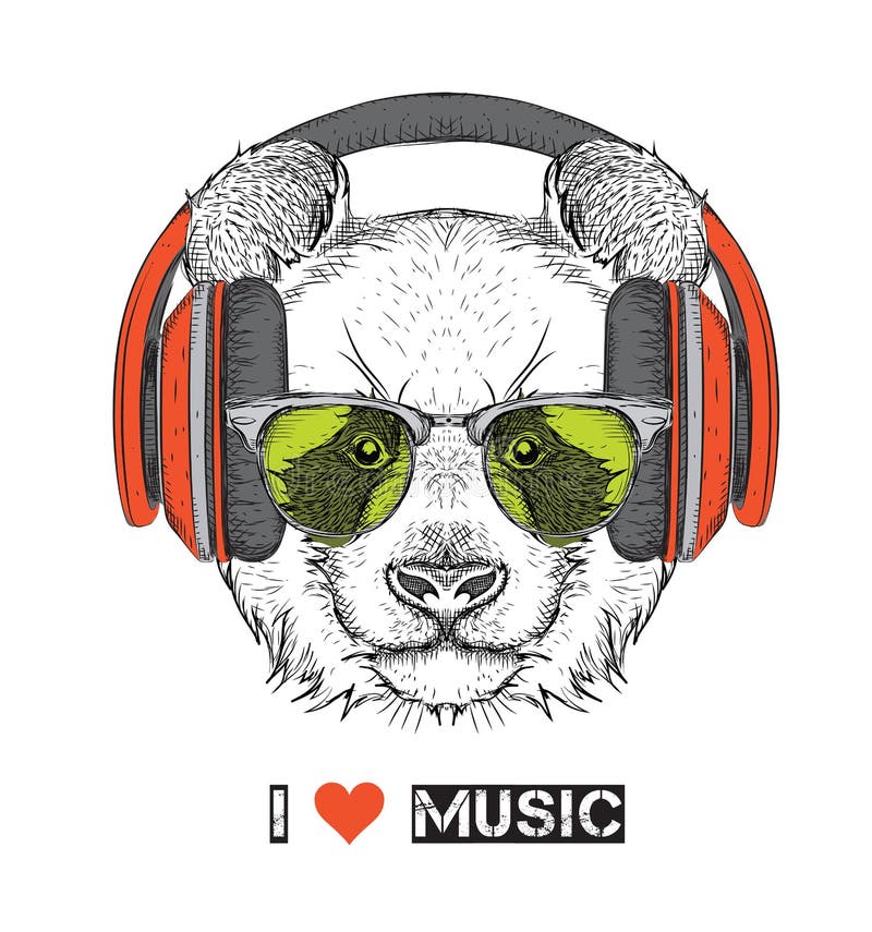 Panda Headphones Stock Illustrations – 193 Panda Headphones Stock ...