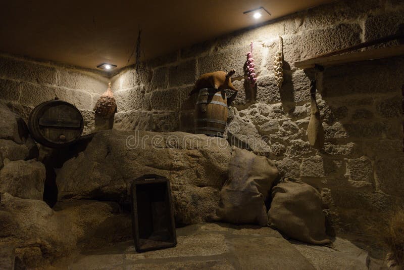 Pantry in the old castle stock photo. Image of dining - 134232742