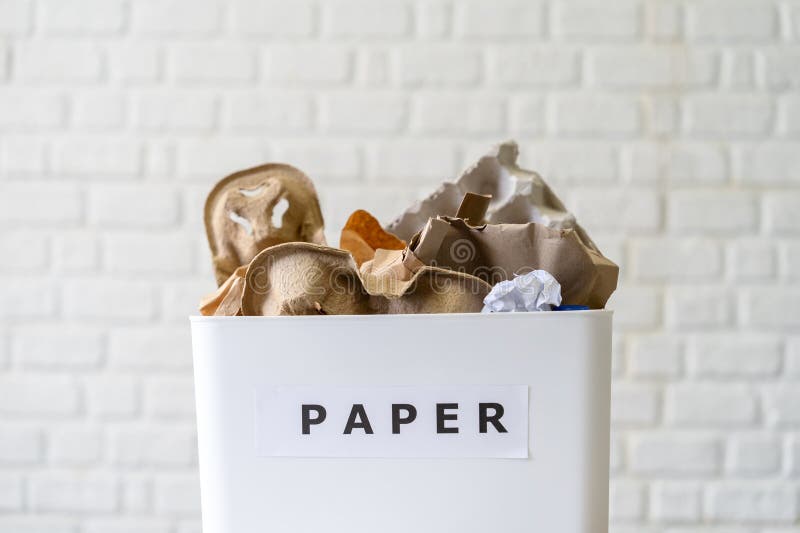 Image of Paper in a Bin for Recycling Stock Image - Image of empty ...