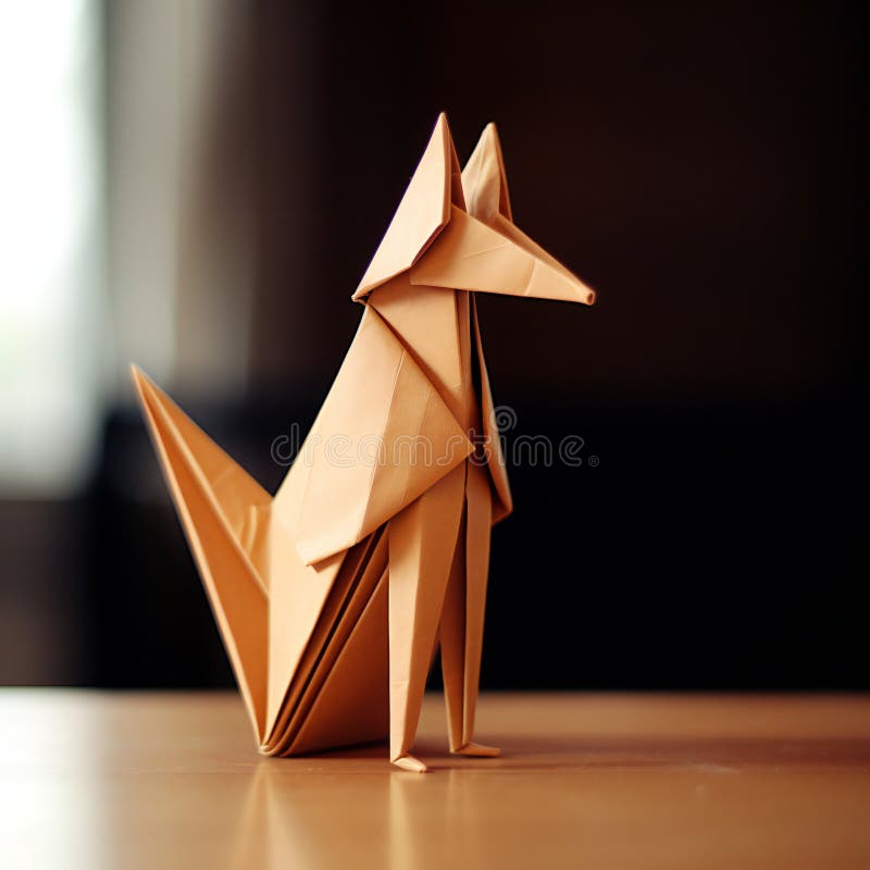 Image of a Paper Red Fox Origami Stock Image - Image of creation ...