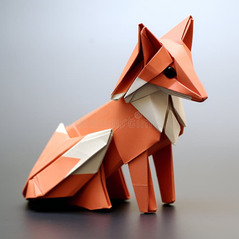 Image of a Paper Red Fox Origami Stock Photo - Image of craft, polygon ...