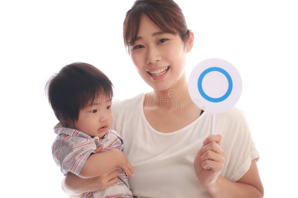 Parent and Child with a Round Bill Stock Image - Image of room, indoor ...
