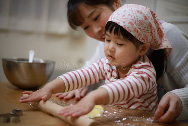 Parents and Children Making Sweets Stock Photo - Image of cookies ...