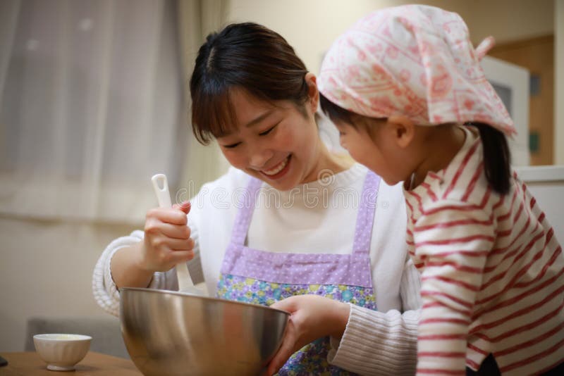 Parents and Children Making Sweets Stock Image - Image of baked ...