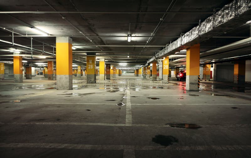 Image of Parking Garage Underground Interior Stock Image - Image of ...