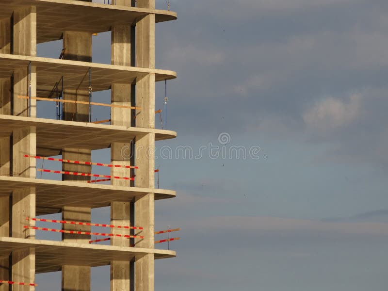 Image of a Partially Built Structure on a Construction Site, Under an ...