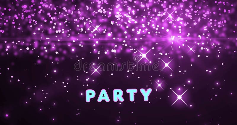Image of Party Text Over Pink Spots and Stars Stock Illustration ...