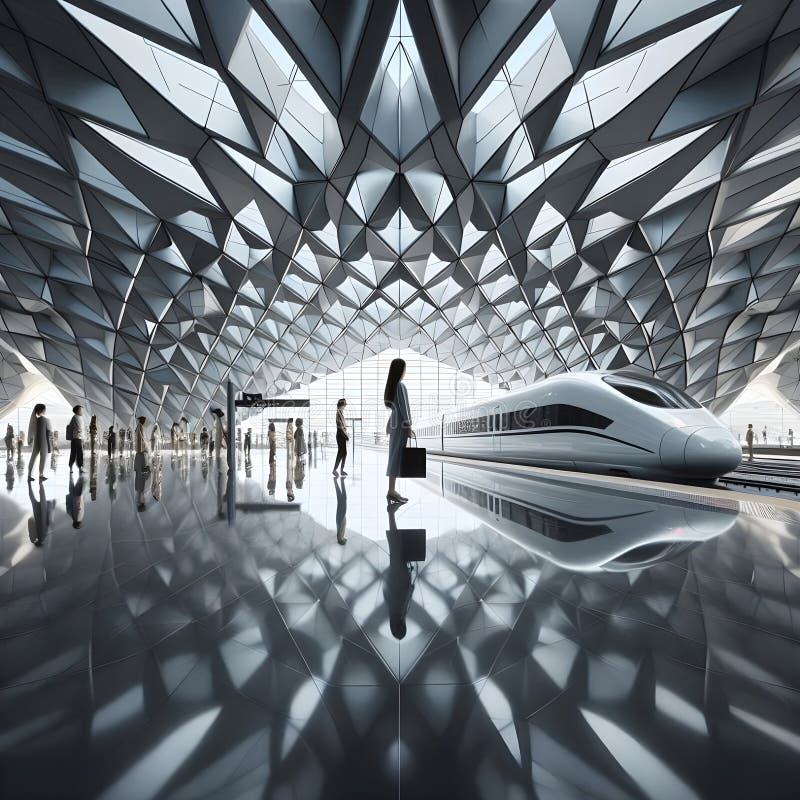 Image of Passengers Lining Up at the Entrance of the High Speed Train ...