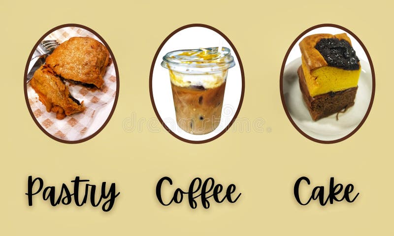 Image of Pastry Coffee and Cake with Words Stock Illustration ...