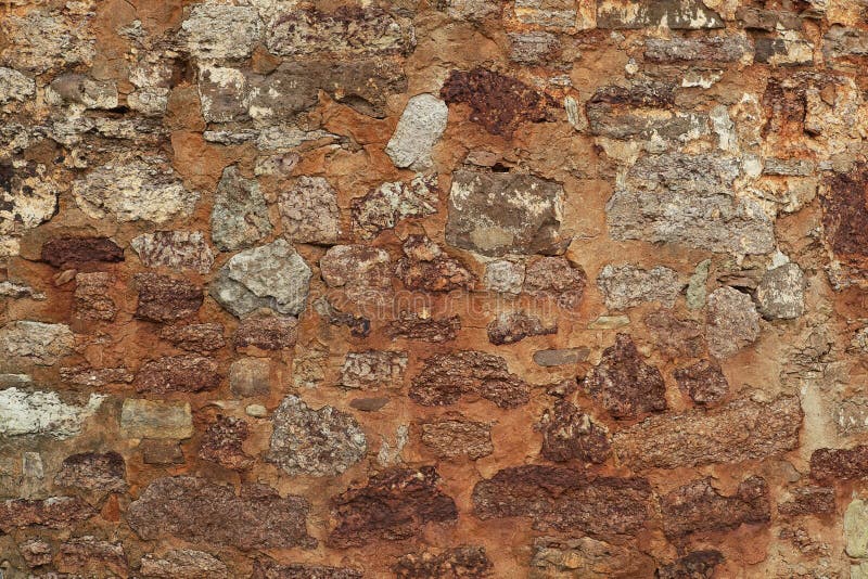 Image Patch of Original Wall of 14-th Century with Bricks of Shell ...