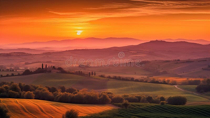 Image of Path in the Mountains with Beautiful Sunset. Generative AI ...