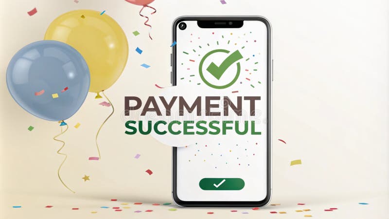 An Image of a Payment Confirmation Screen on a Smartphone Accompanied ...