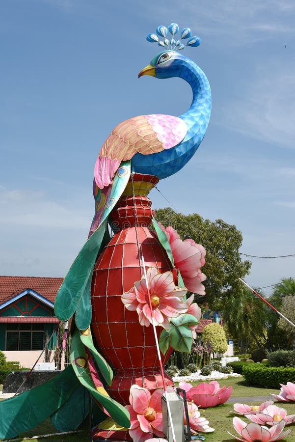 Lighted peacock display stock photo. Image of horizontal - 12421436
