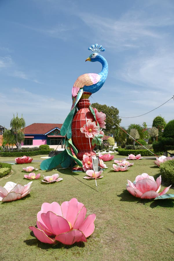 Lighted peacock display stock photo. Image of horizontal - 12421436