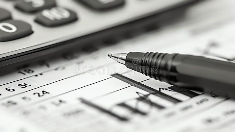 Image a Pen Over Off Data Statistic Stock Illustration - Illustration ...