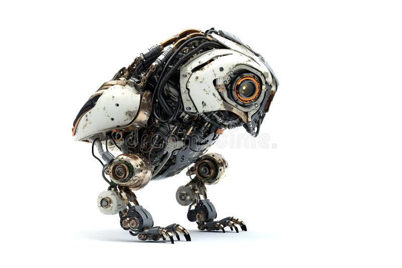 Penguin Robot, Funny Robotic Animal Isolated Over White Background ...