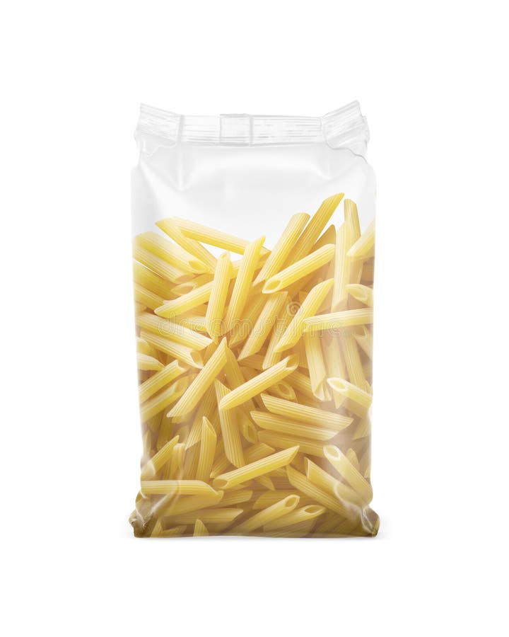 An Image of a Penne Pasta Package Isolated on a White Background Stock ...