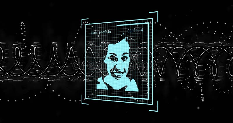 Image of People Icons Over Data Processing and Dna Strand Stock ...