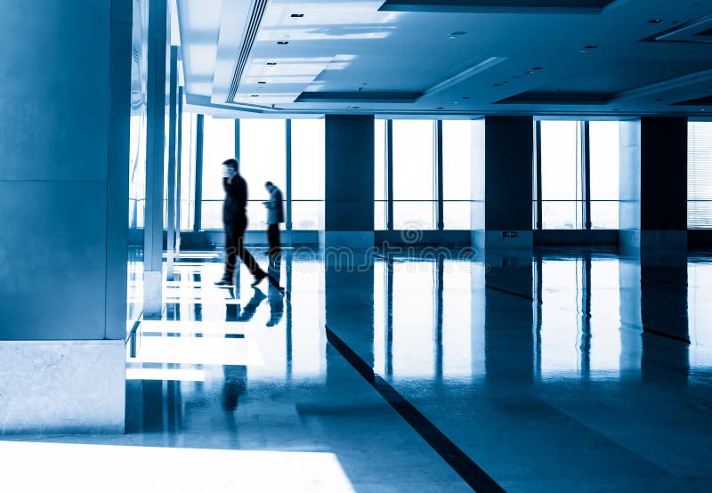 Image of People Silhouettes at Morden Office Building Stock Image ...